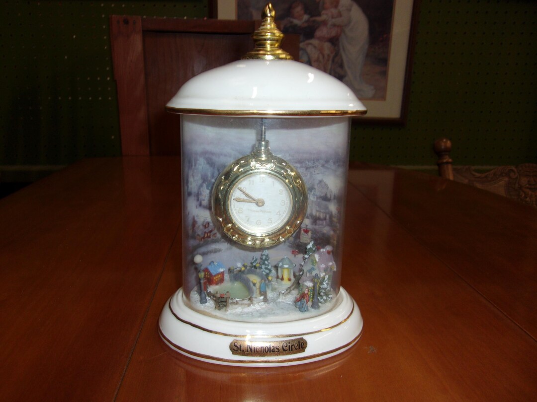 Vintage Thomas Kinkade Ceramic Holiday Clock - Etsy