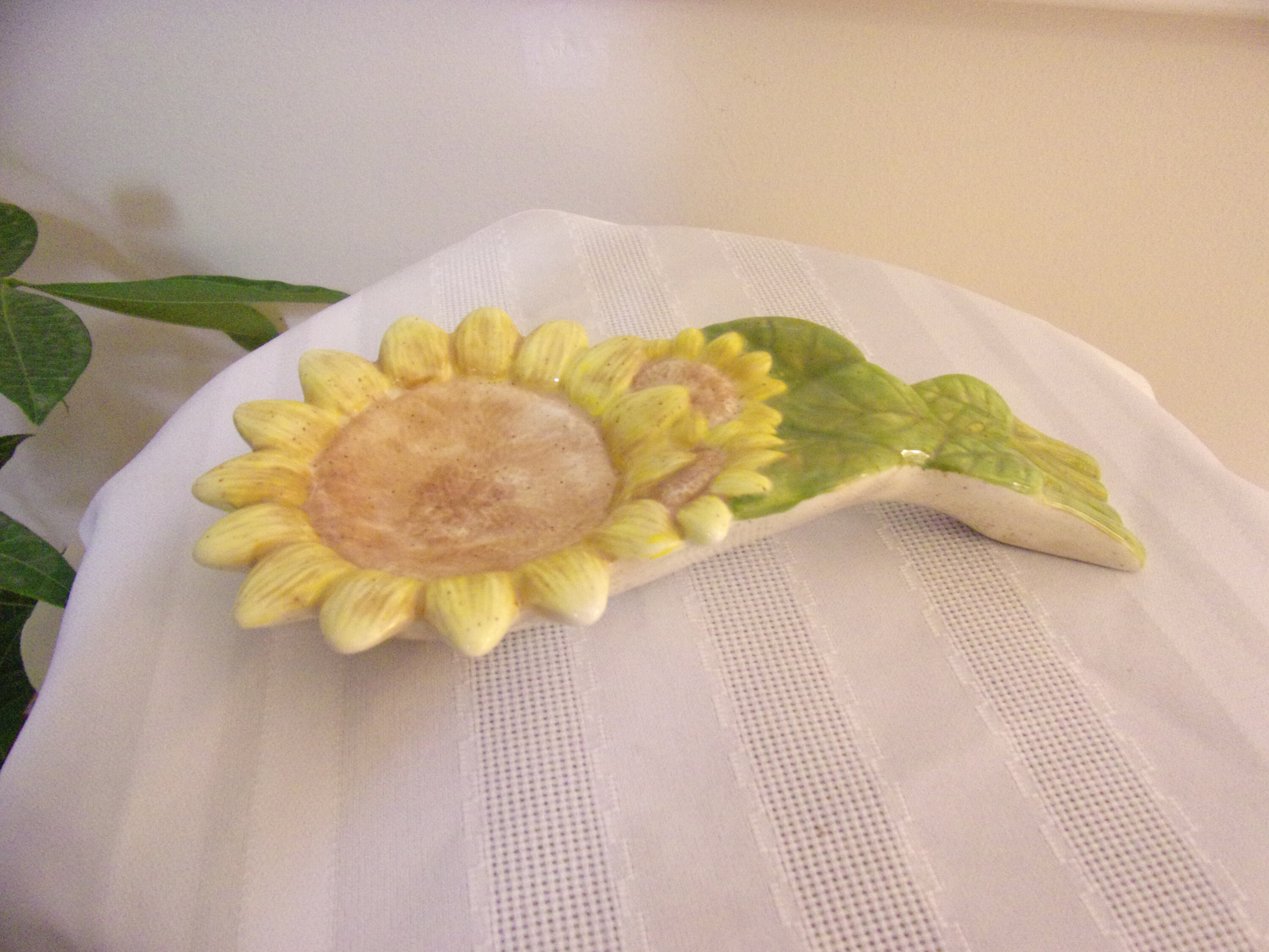 Vintage Handcrafted Ceramic Sunflower Spoon Rest | Etsy