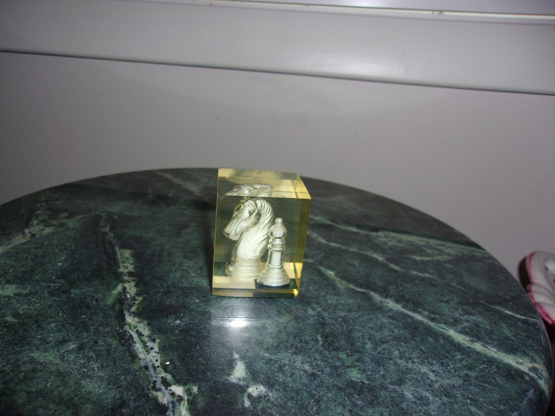Vintage Small Chess Figurine/ Paperweight - Etsy