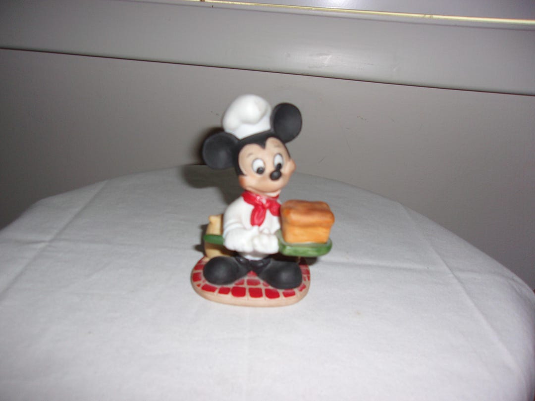 Vintage Handcrafted Ceramic Mickey Mouse the Baker Baking A Loaf of ...