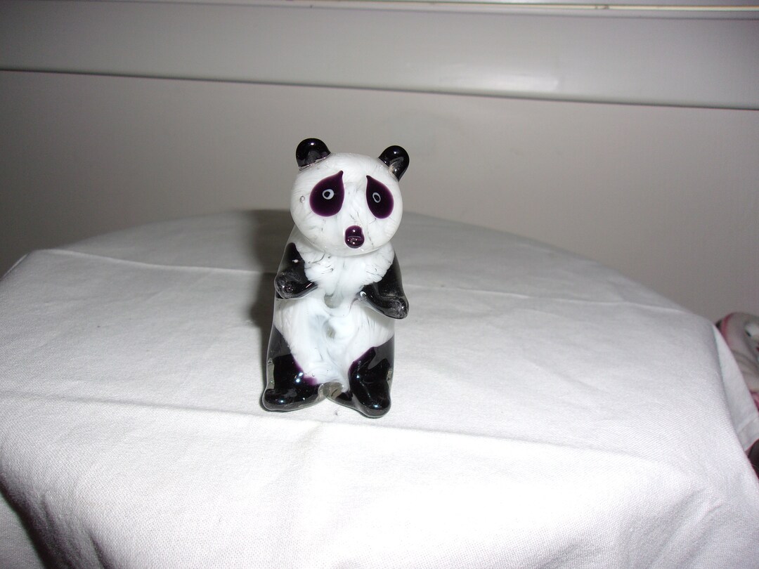 Vintage Handcrafted Art Glass Panda Figurine - Etsy