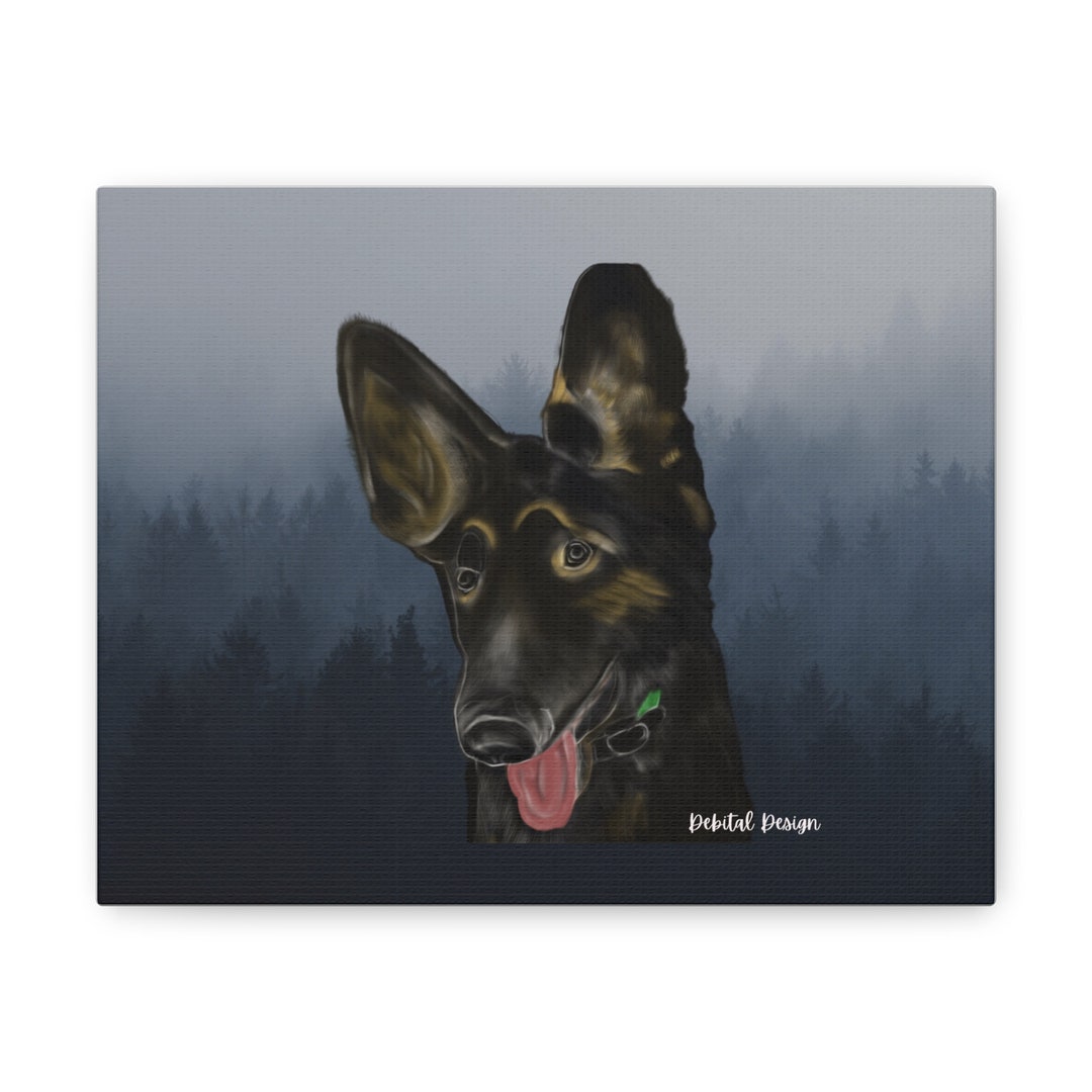 Ted the German Shepard Canvas Gallery Wraps - Etsy