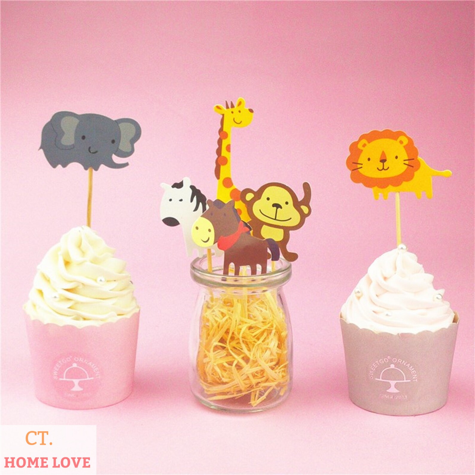 Animal World Cupcake Toppers - Baby Shower Cupcake Toppers - First ...