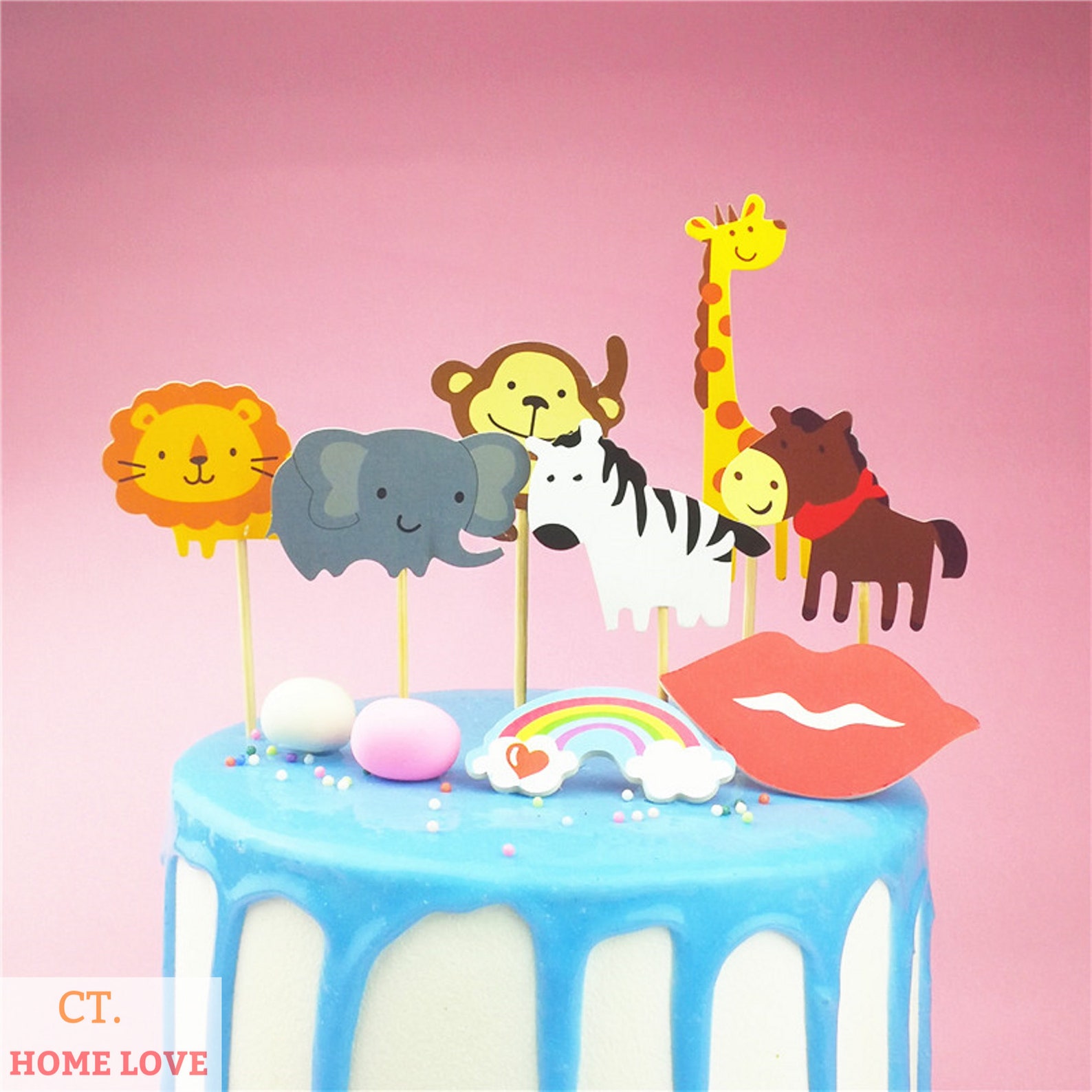 Animal World Cupcake Toppers - Baby Shower Cupcake Toppers - First ...