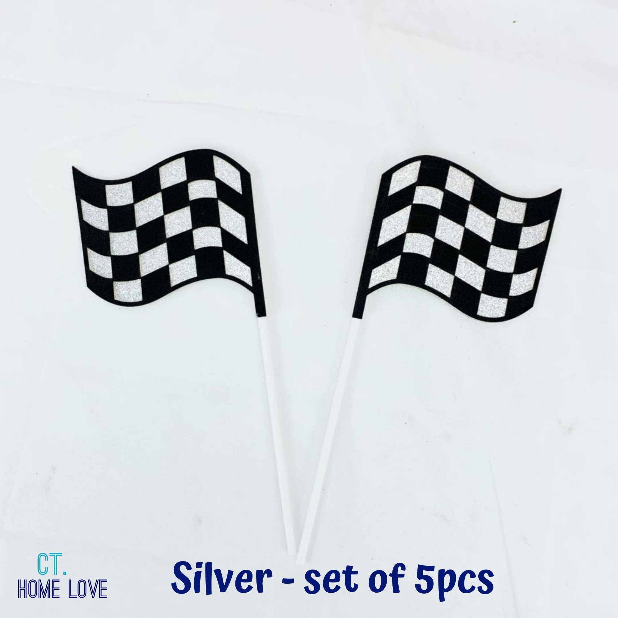 Race Car Flags Cake Topper - Racing Car Boys First Birthday Cake Topper ...