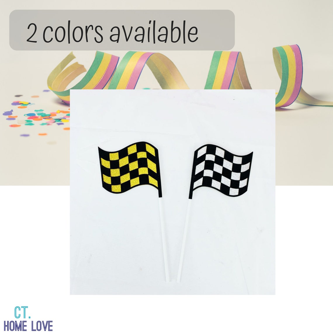 Race Car Flags Cake Topper - Racing Car Boys First Birthday Cake Topper ...