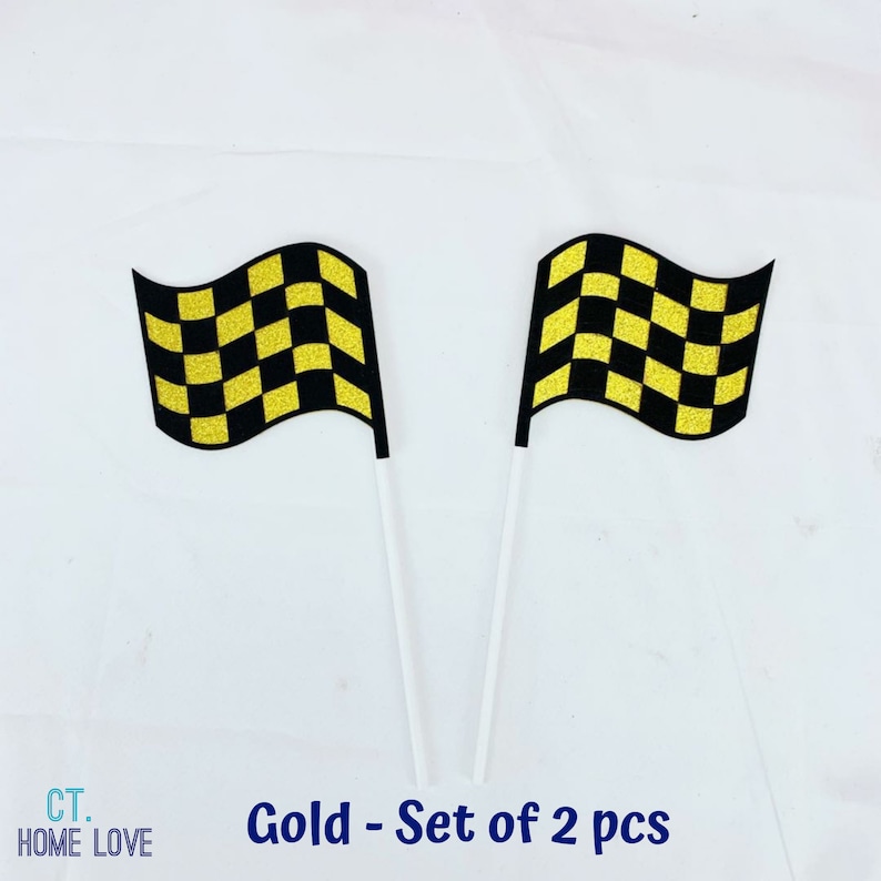 Race Car Flags Cake Topper - Racing Car Boys First Birthday Cake Topper ...