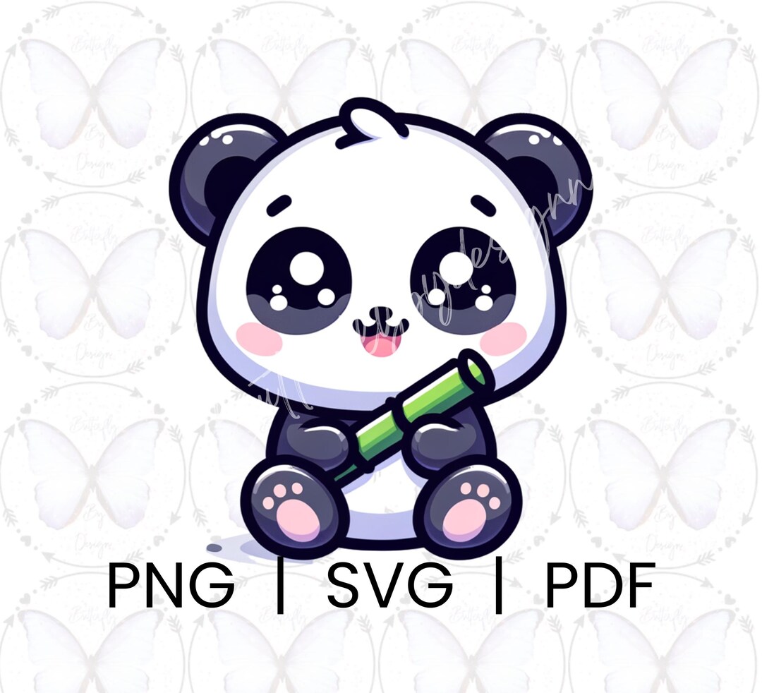 Kawaii Panda Clipart Bundle SVG PNG PDF Files - Etsy