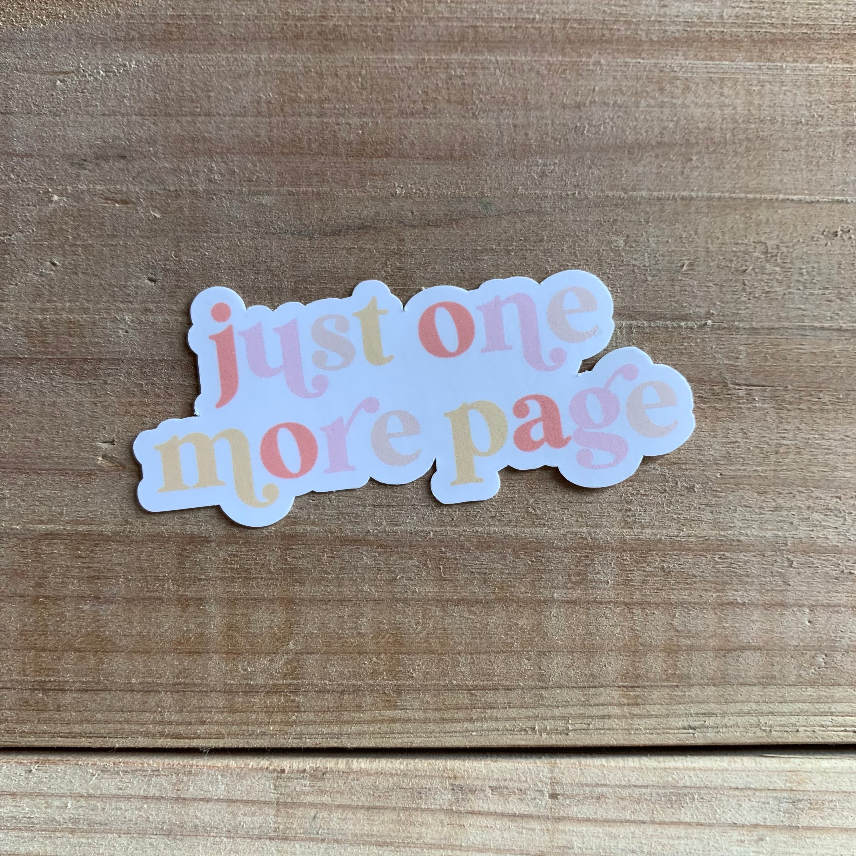 Just One More Page || Waterproof Sticker - Etsy