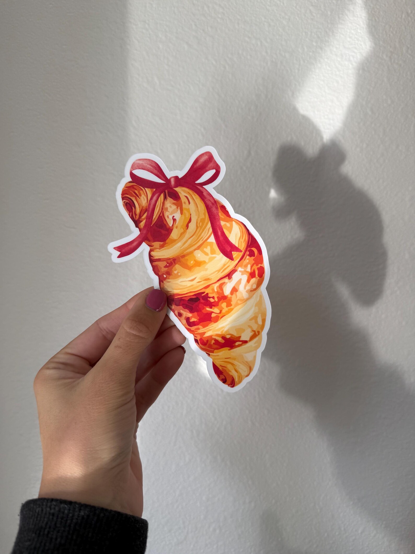 Croissant With a Bow Bookmark Printed on Photo Quality Cardstock ...