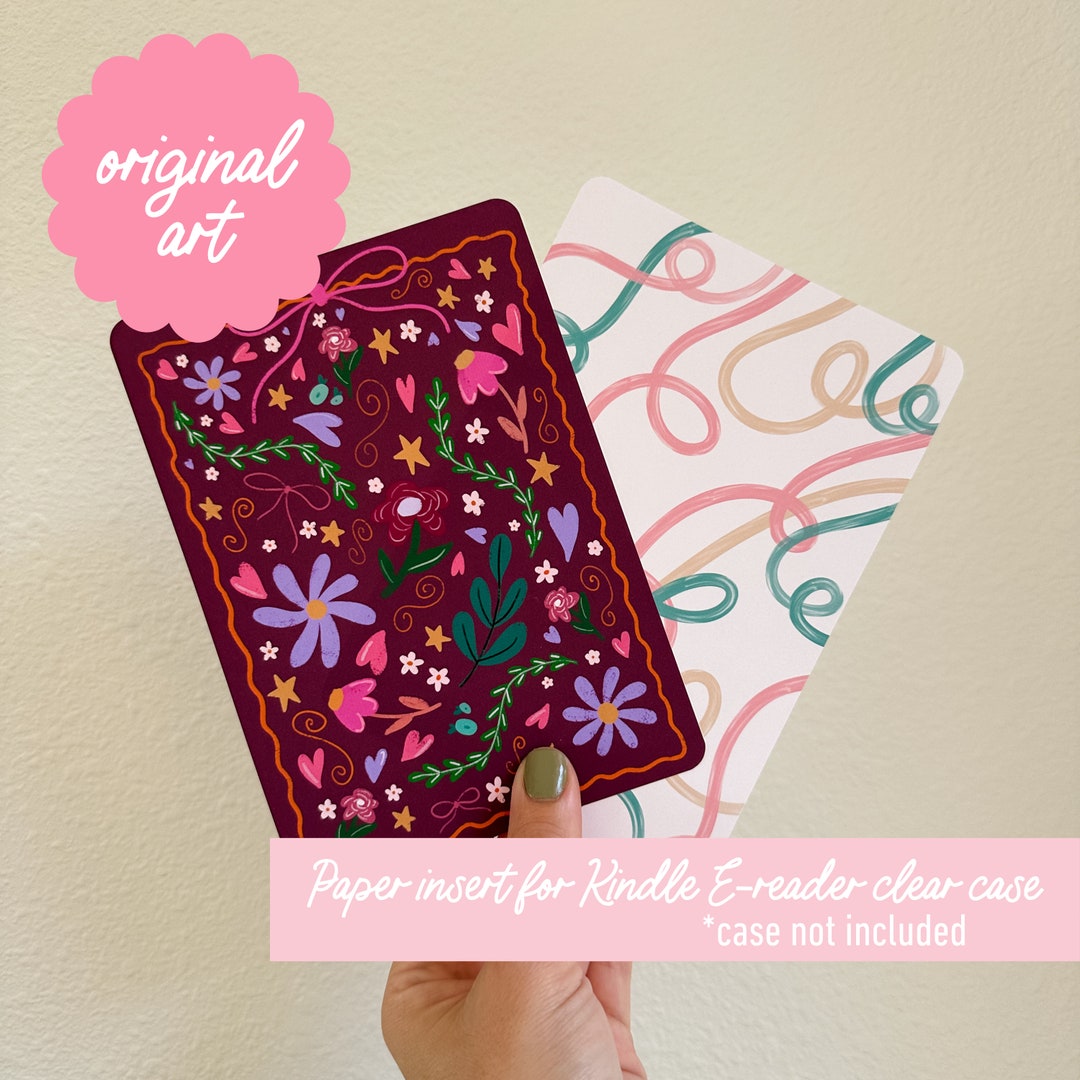 Original Art Cardstock Insert- Moody Springtime- for Clear E-reader ...