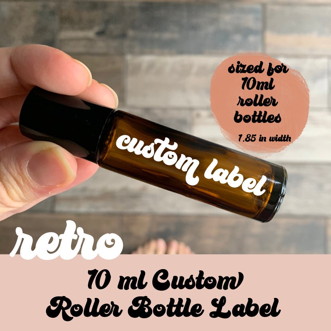RETRO FONT 10ml Custom Roller Bottle Labels || Roller Bottle Labels ...