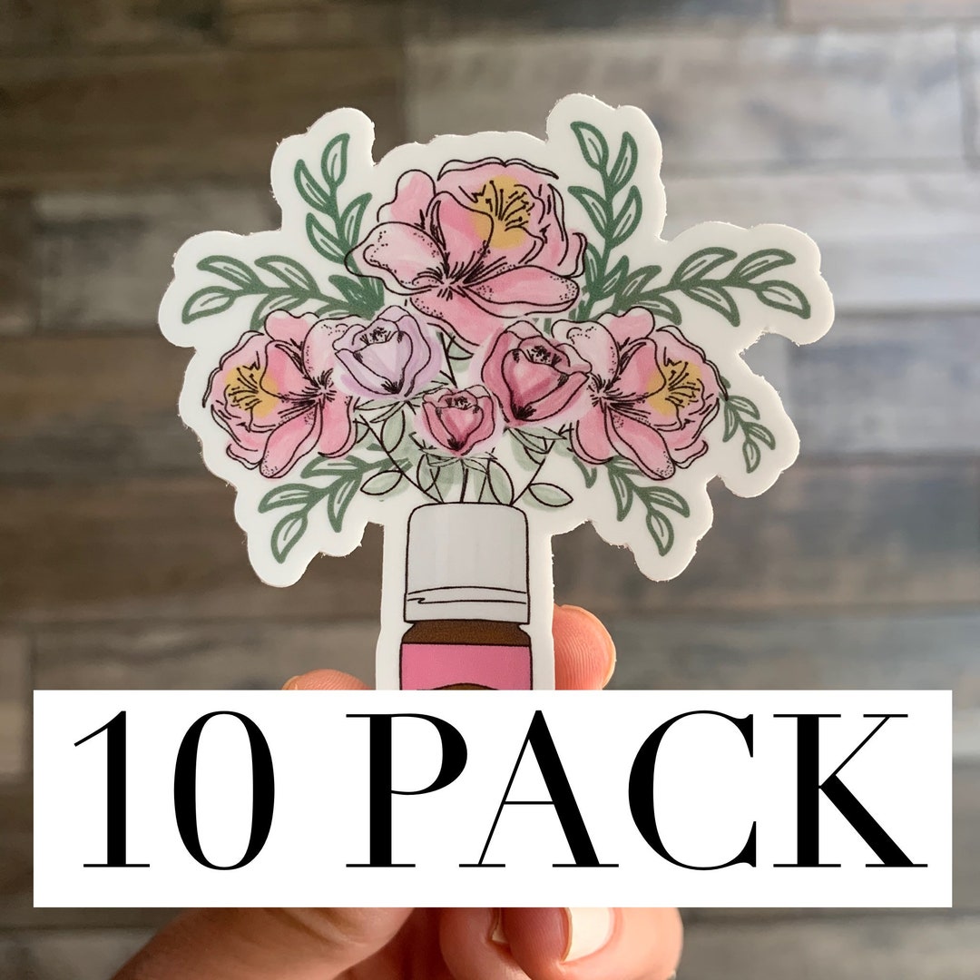 10 PACK Floral and Oil Bottle Sticker || Vinyl Sticker || Tumbler ...