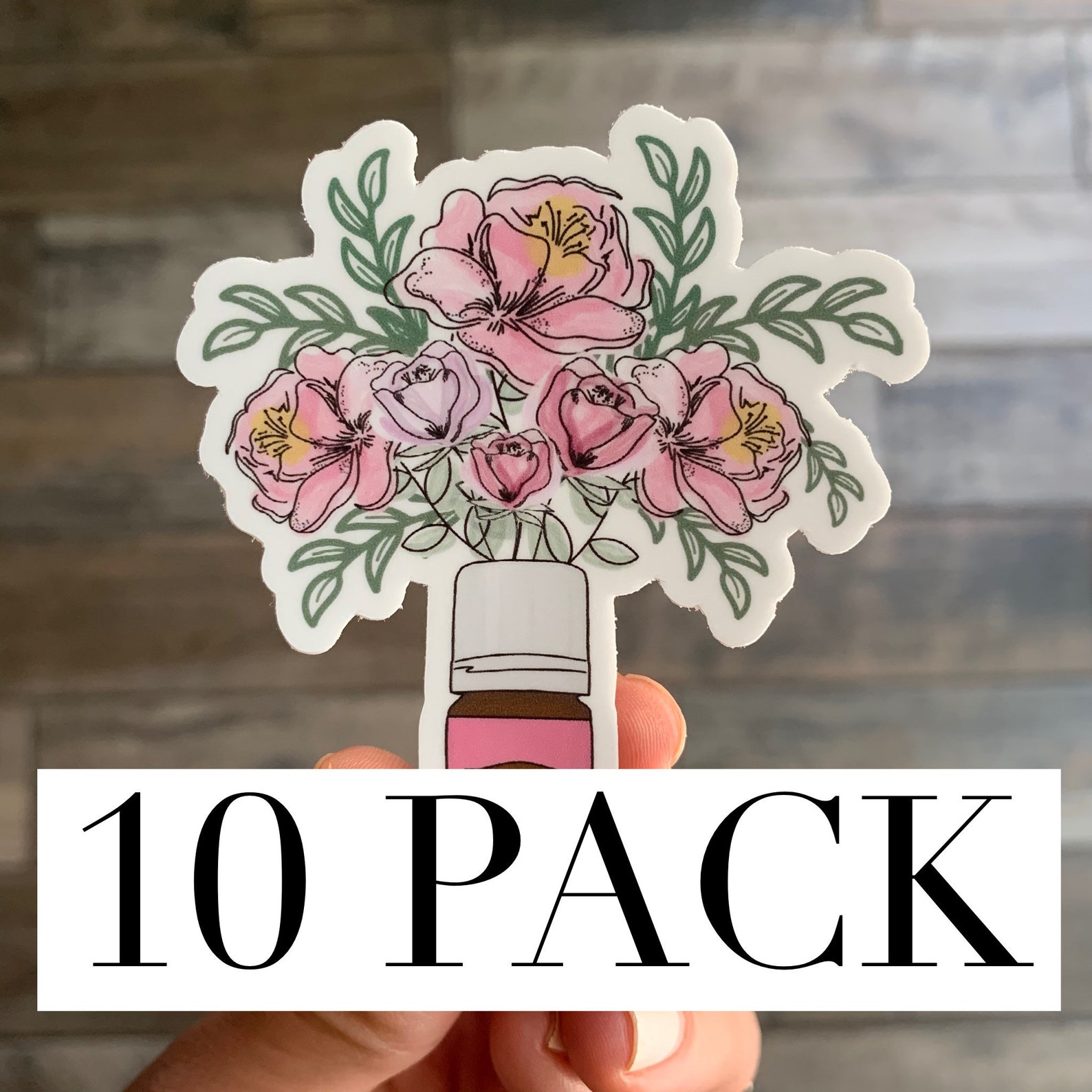 10 PACK Floral and Oil Bottle Sticker Vinyl Sticker - Etsy