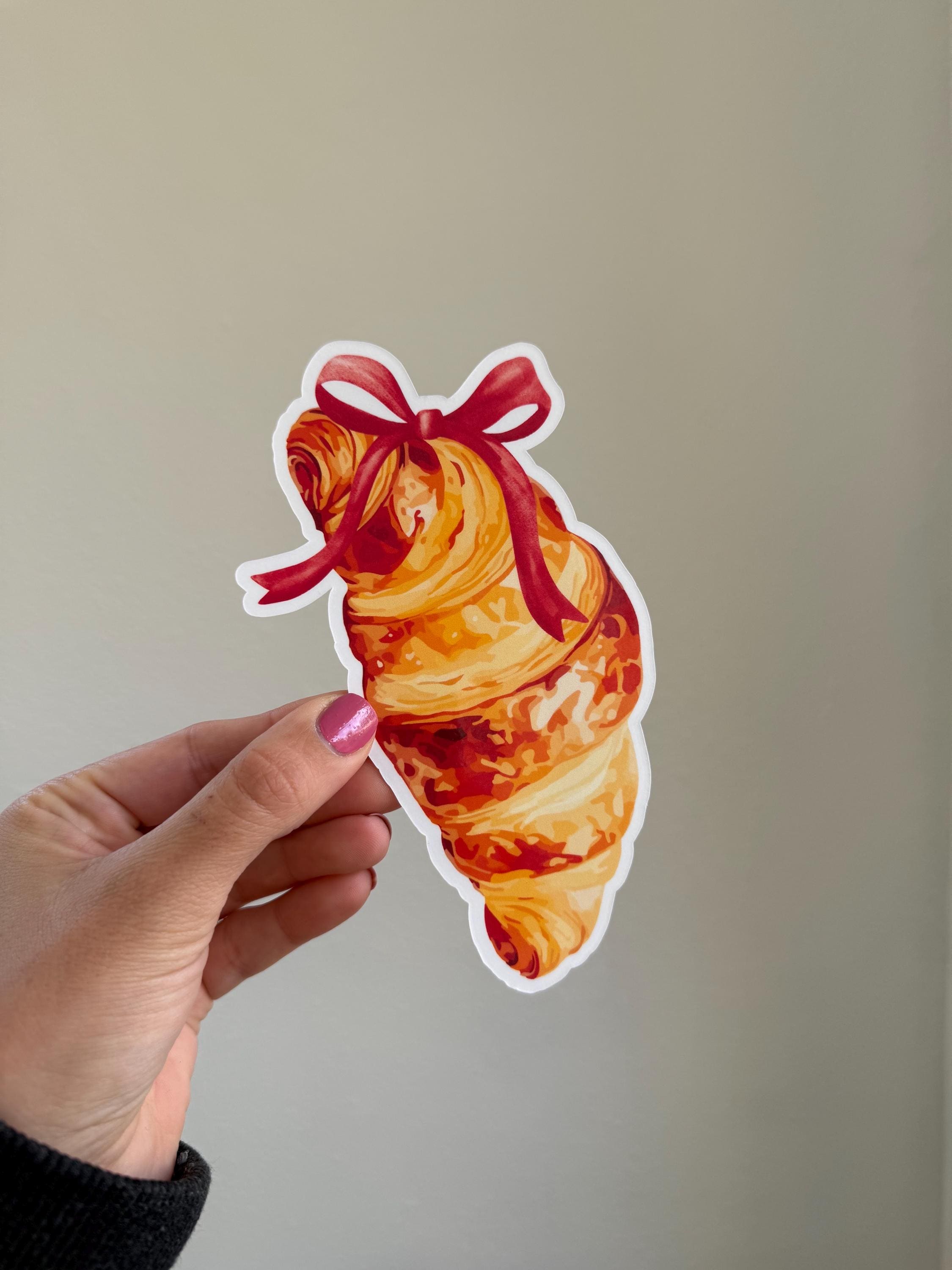 Croissant With a Bow Bookmark Printed on Photo Quality Cardstock ...