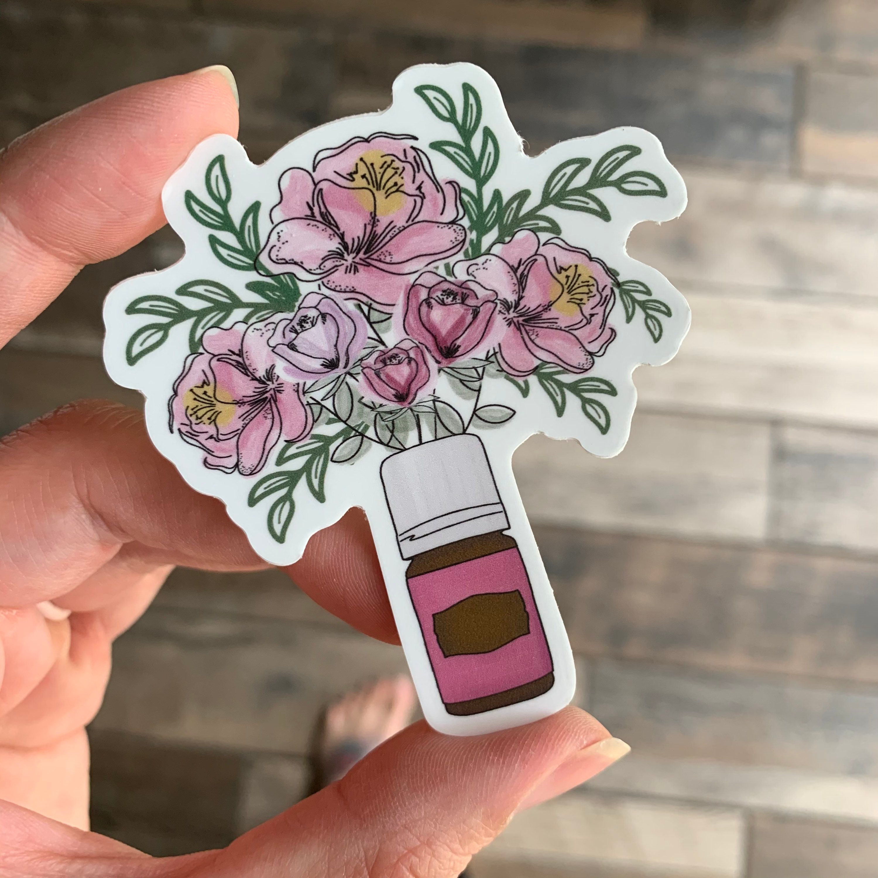 Floral and Oil Bottle Sticker Vinyl Sticker Tumbler - Etsy