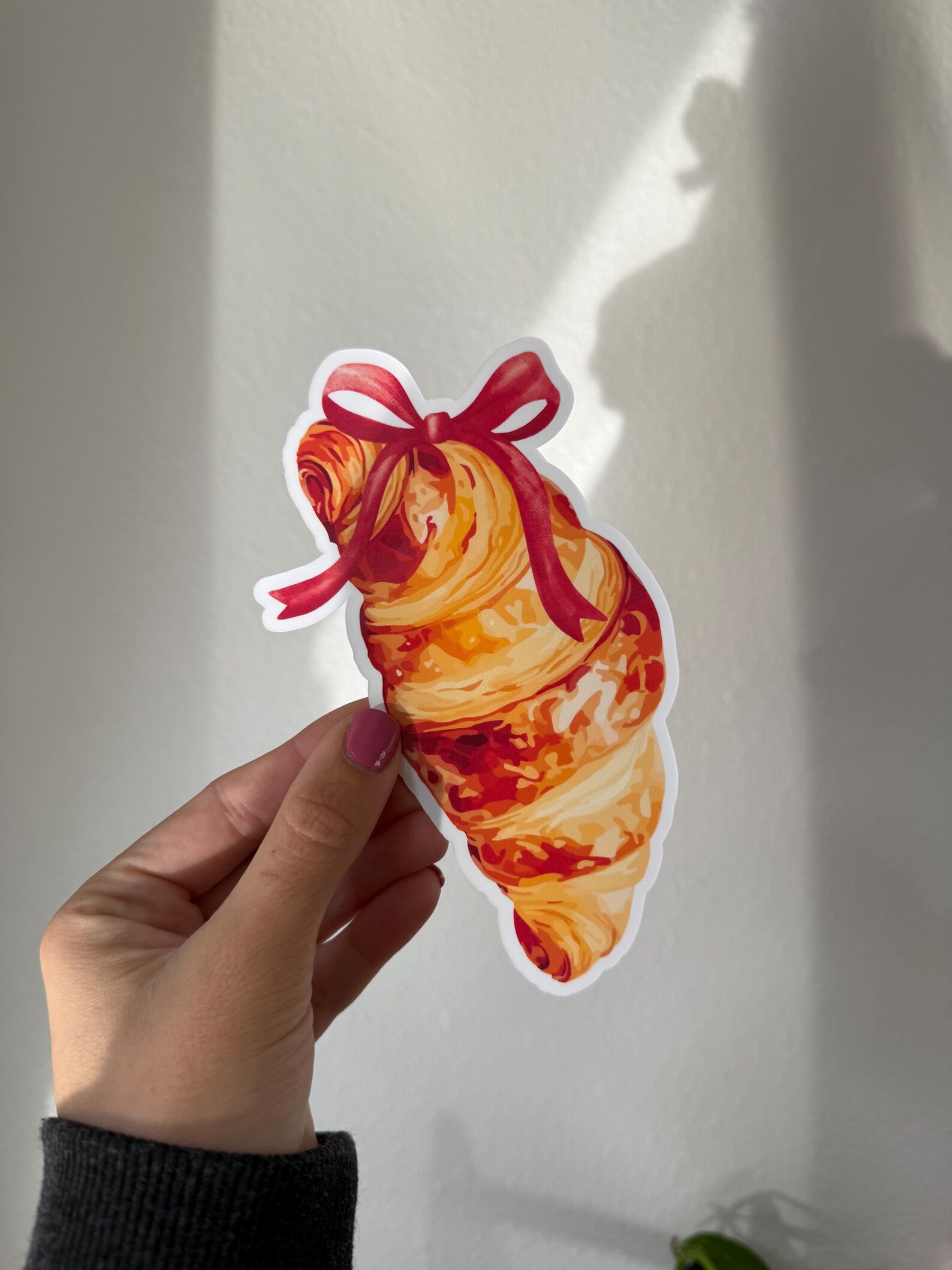 Croissant With a Bow Bookmark Printed on Photo Quality Cardstock ...