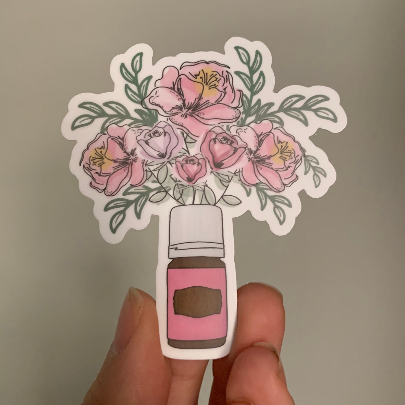 Floral and Oil Bottle Sticker Vinyl Sticker Tumbler - Etsy