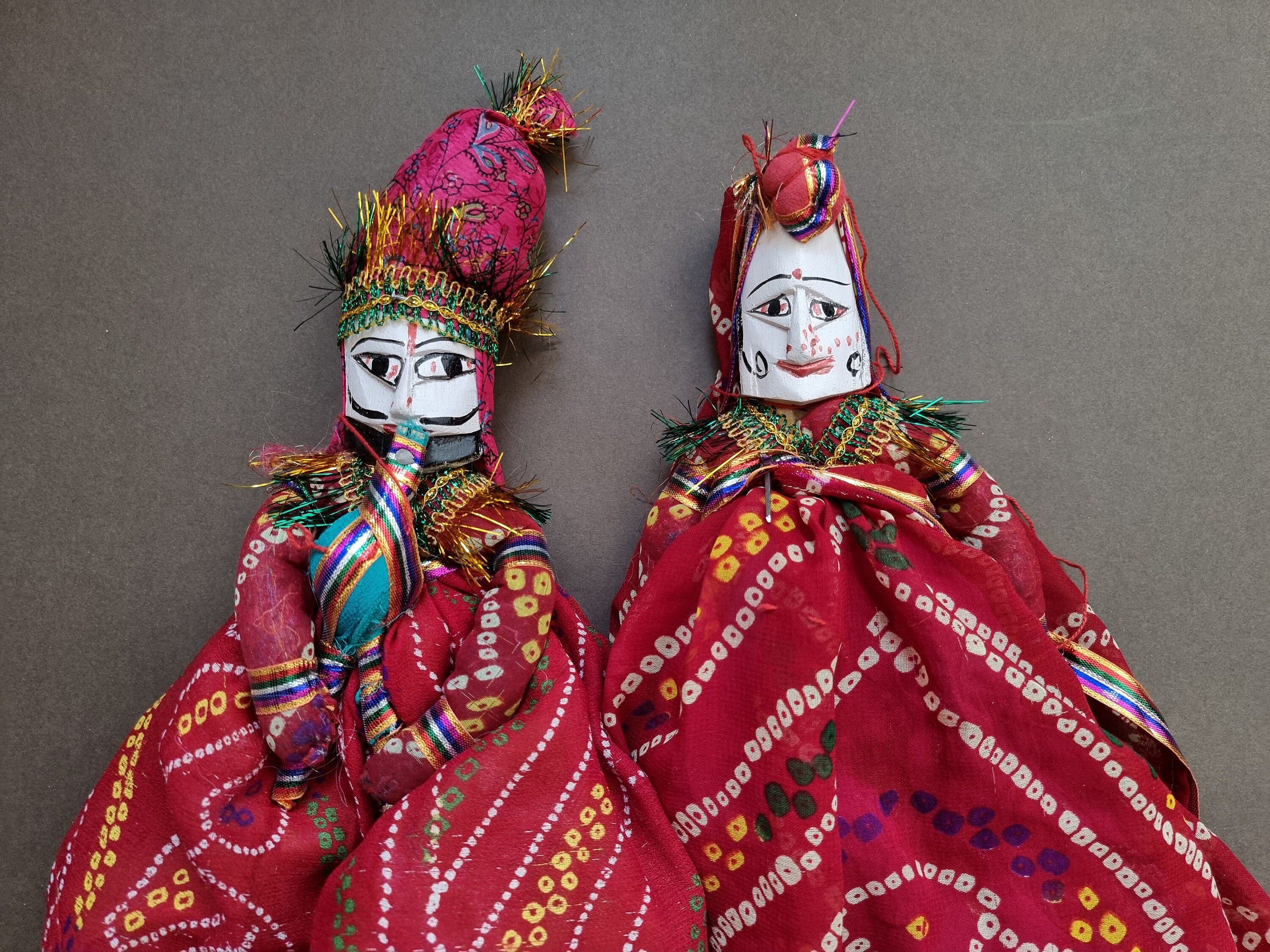 Traditional Indian puppets. Vintage wooden dolls. | Etsy