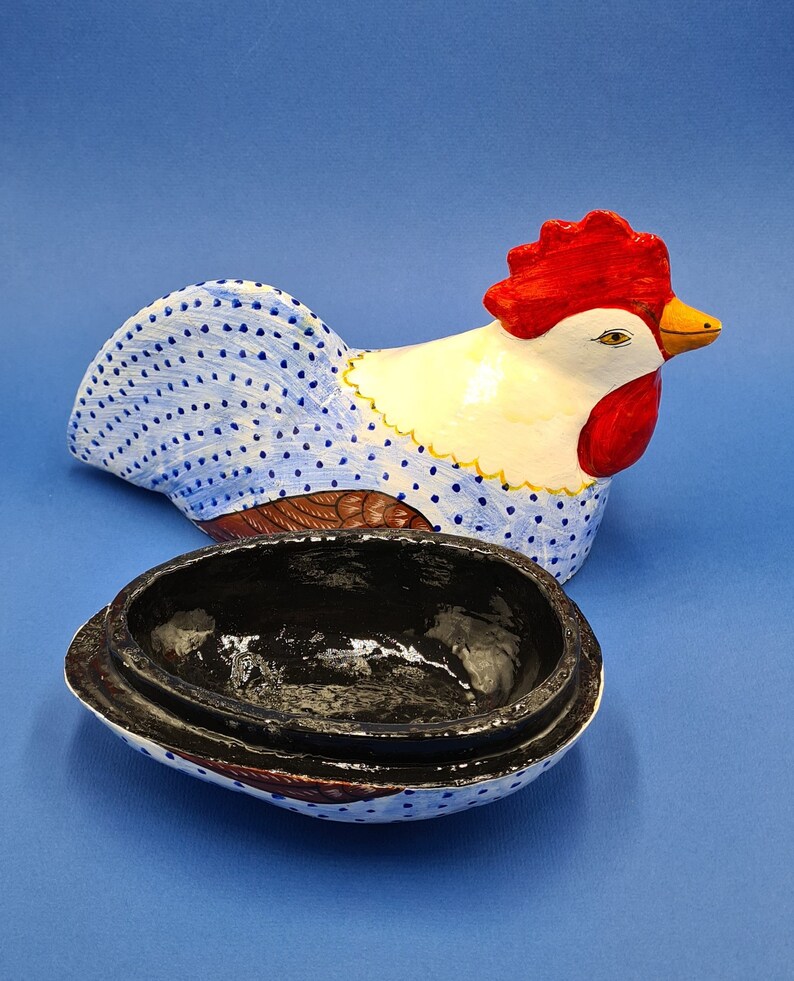 Hand-painted Paper Mache Hen Box. Paper Mache Box. - Etsy UK
