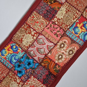 Embroidered Table Runner. Patchwork Sari Wall Hanging Made in India - Etsy