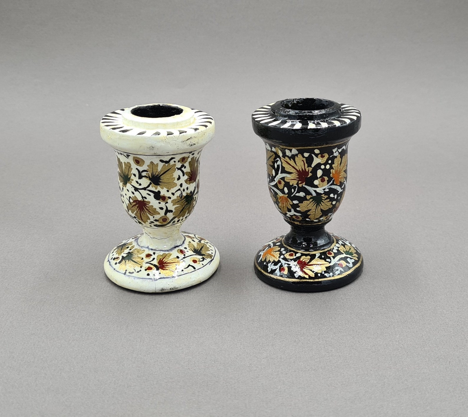 Set of 2 Paper Candle Holders. Hand-painted Decorative Candle - Etsy
