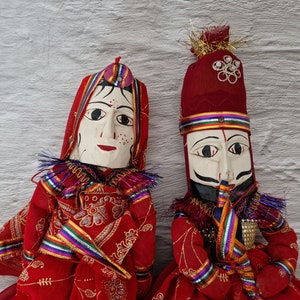 Traditional Indian Puppets. Vintage Wooden Dolls. - Etsy