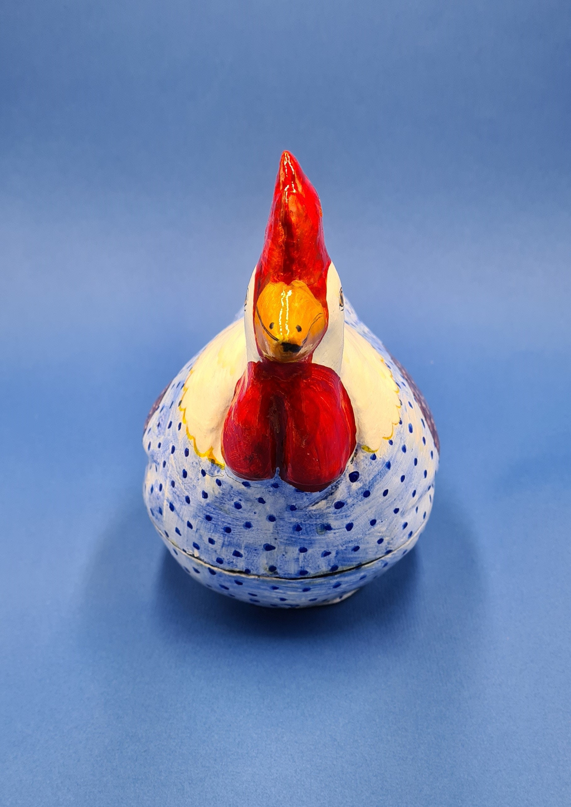 Hand-painted Paper Mache Hen Box. Paper Mache Box. - Etsy UK