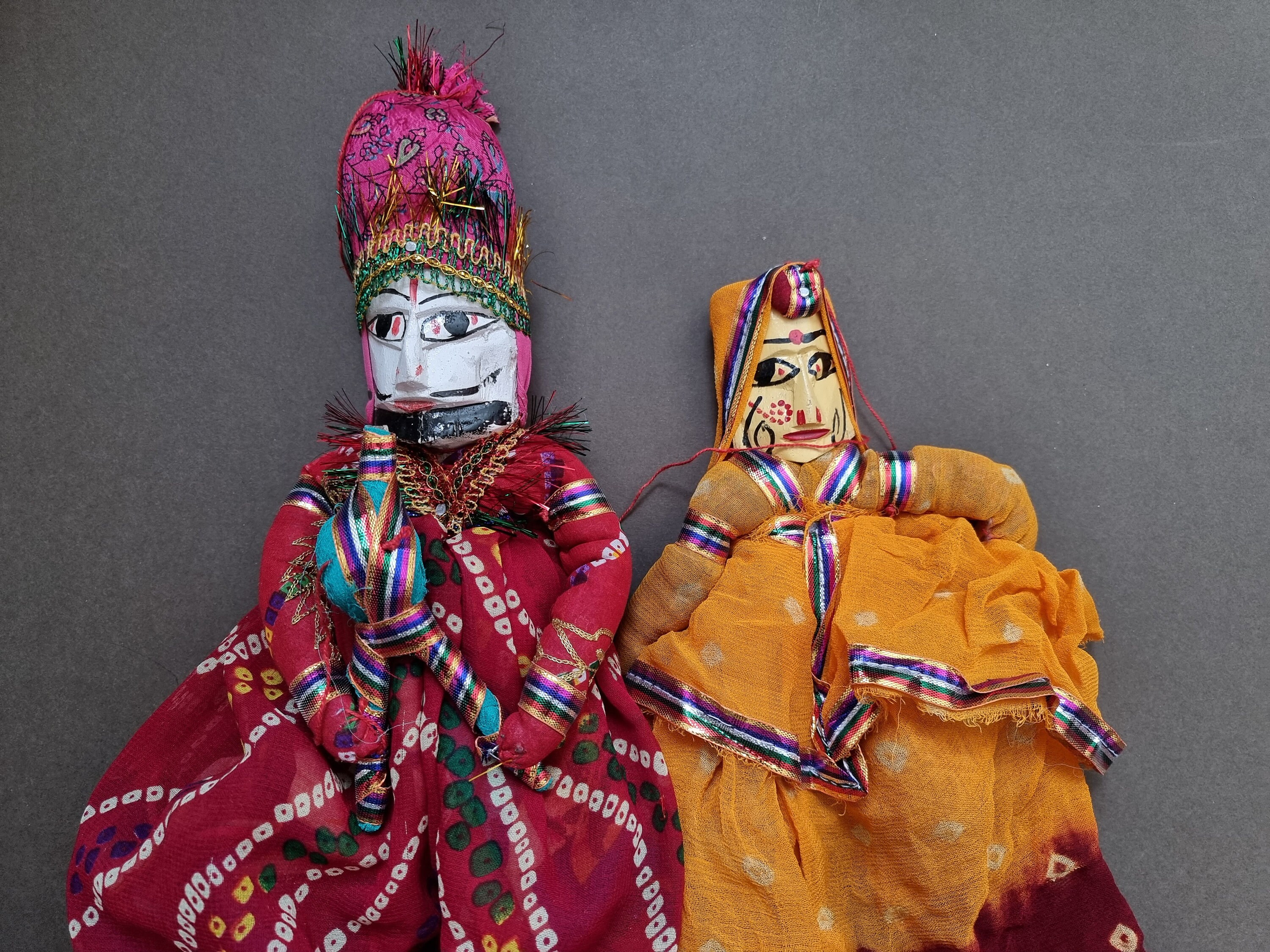 Traditional Indian puppets. Vintage wooden dolls. | Etsy