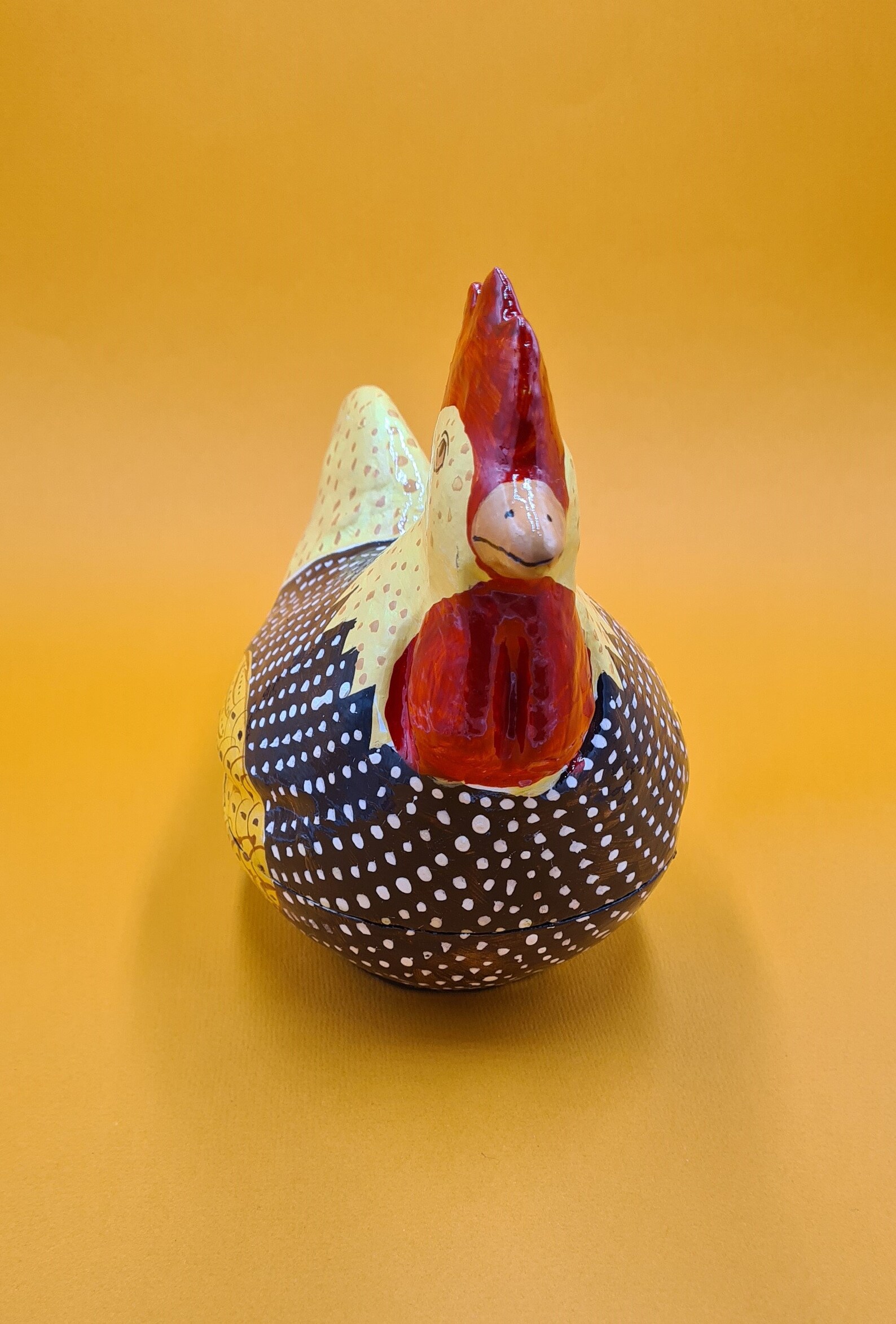 Hand-painted Paper Mache Chicken Box: Artisan Jewelry Holder - Etsy