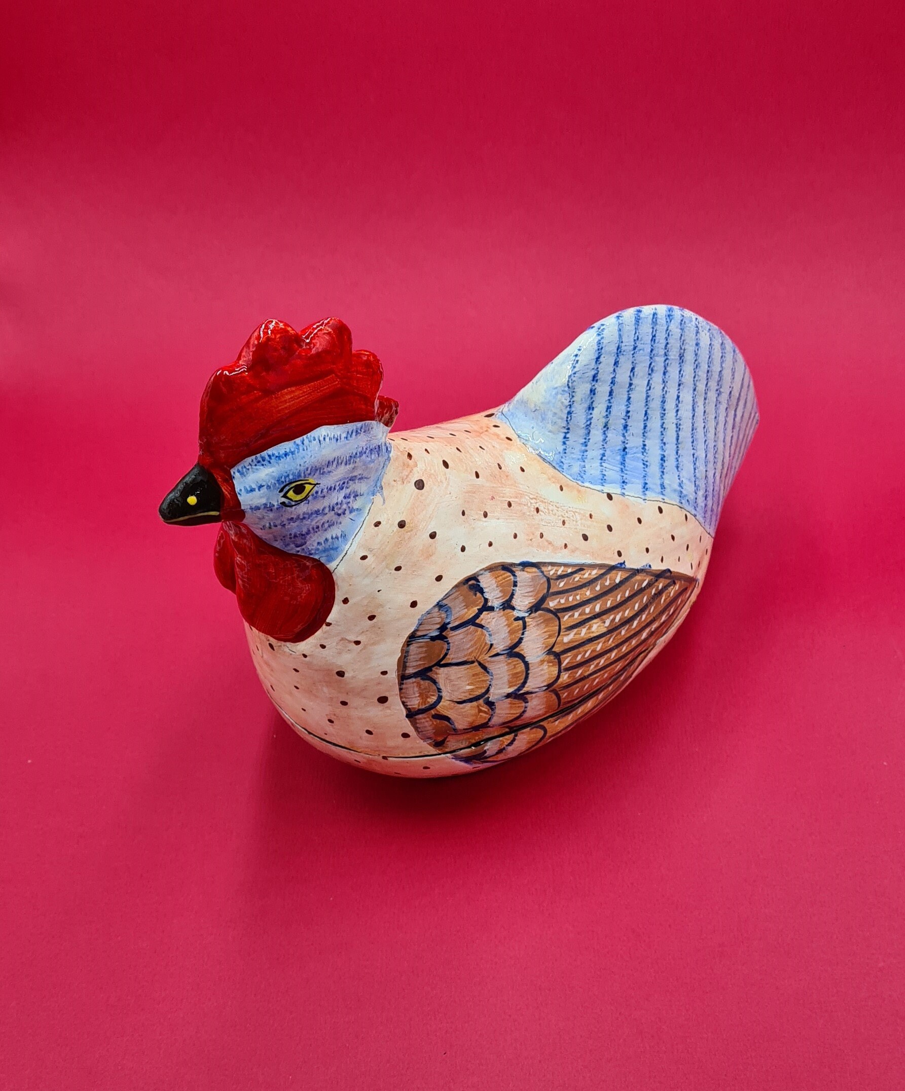 Hand-painted Paper Mache Chicken Box. Paper Mache Box. | Etsy
