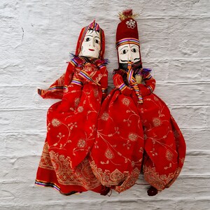 Traditional Indian Puppets. Vintage Wooden Dolls. - Etsy