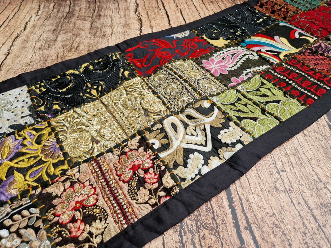 Indian Table Runner. Embroidered Table Cloth. - Etsy