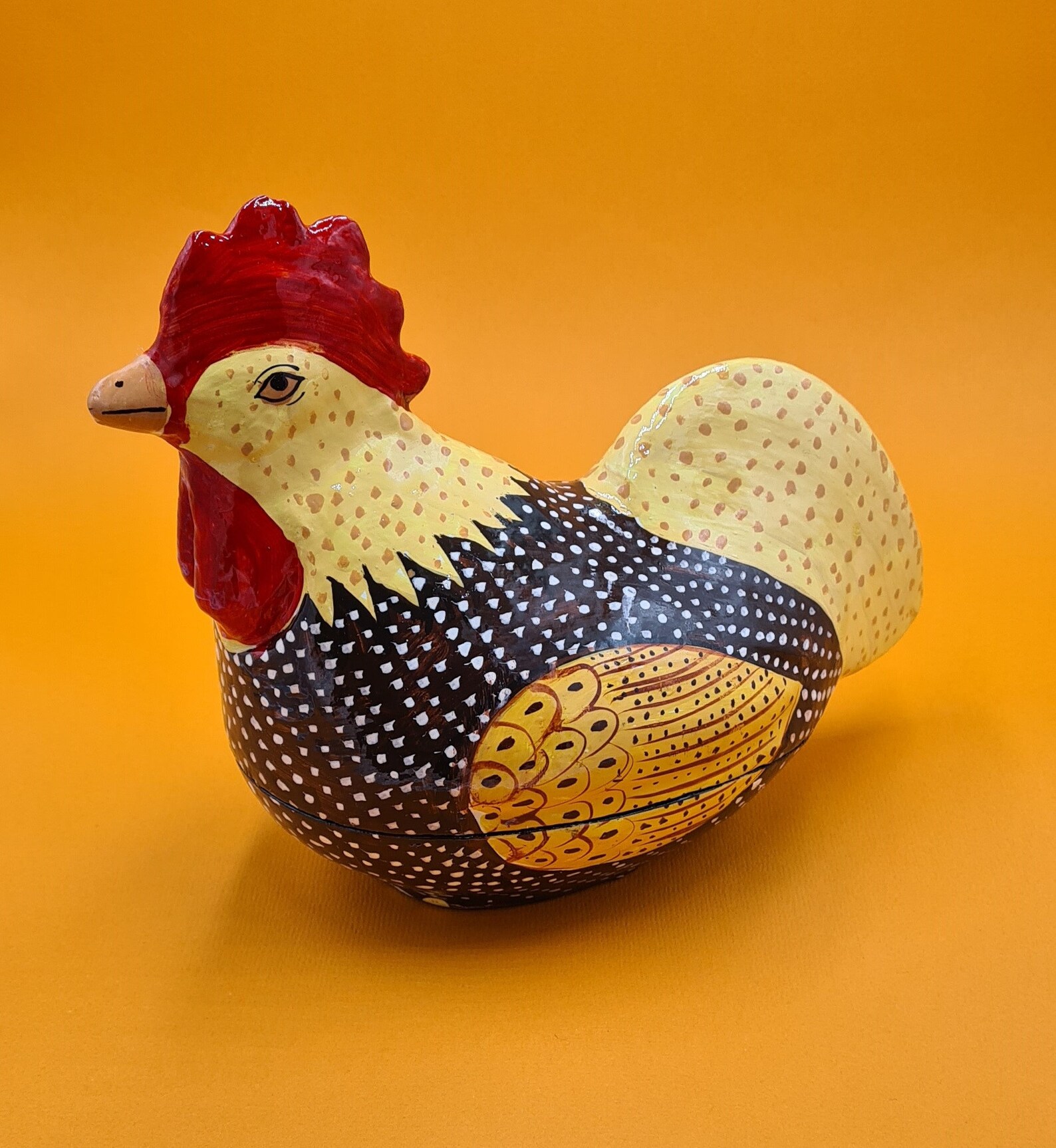 Hand-painted Paper Mache Chicken Box: Artisan Jewelry Holder - Etsy
