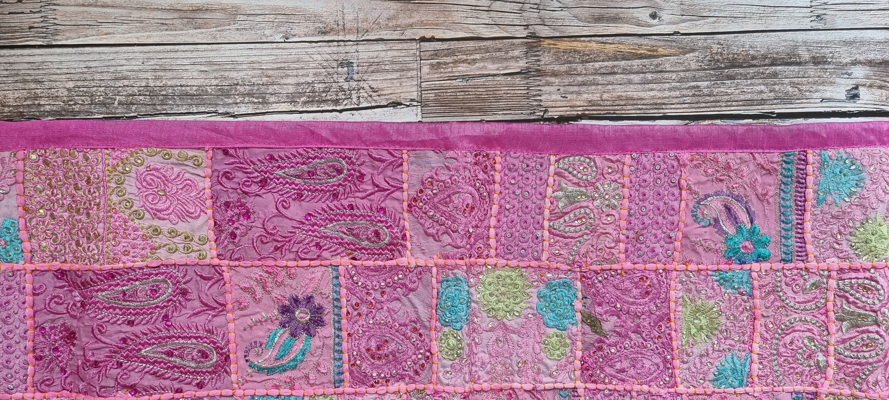 Embroidered Table Runner. Patchwork Sari Wall Hanging Made in - Etsy