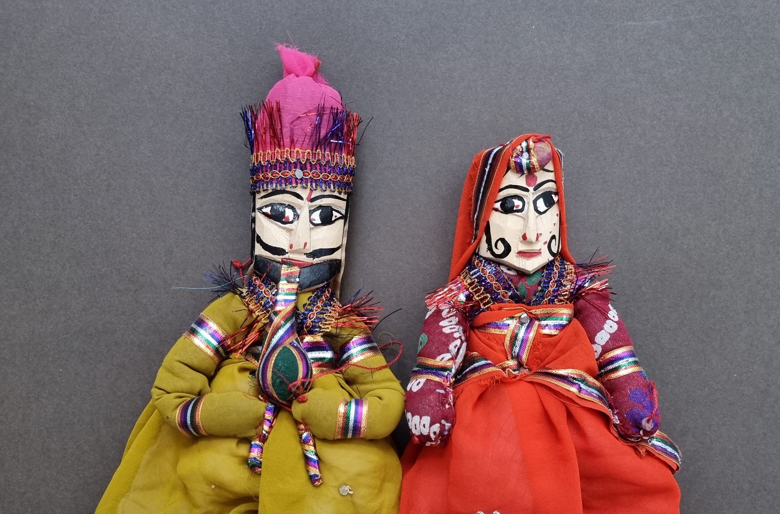 Traditional Indian Puppets. Vintage Wooden Dolls. - Etsy UK