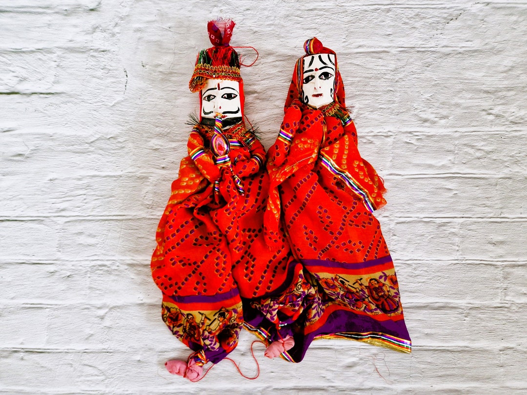 Traditional Indian Puppets. Vintage Wooden Dolls. - Etsy