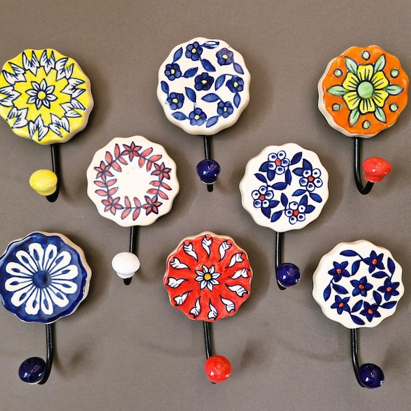 Colorful Wall Hooks - Etsy