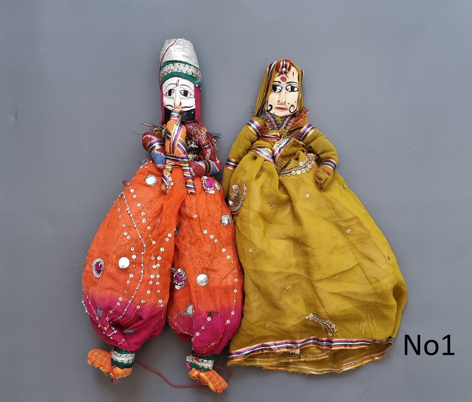 Traditional Indian puppets. Vintage wooden dolls. | Etsy