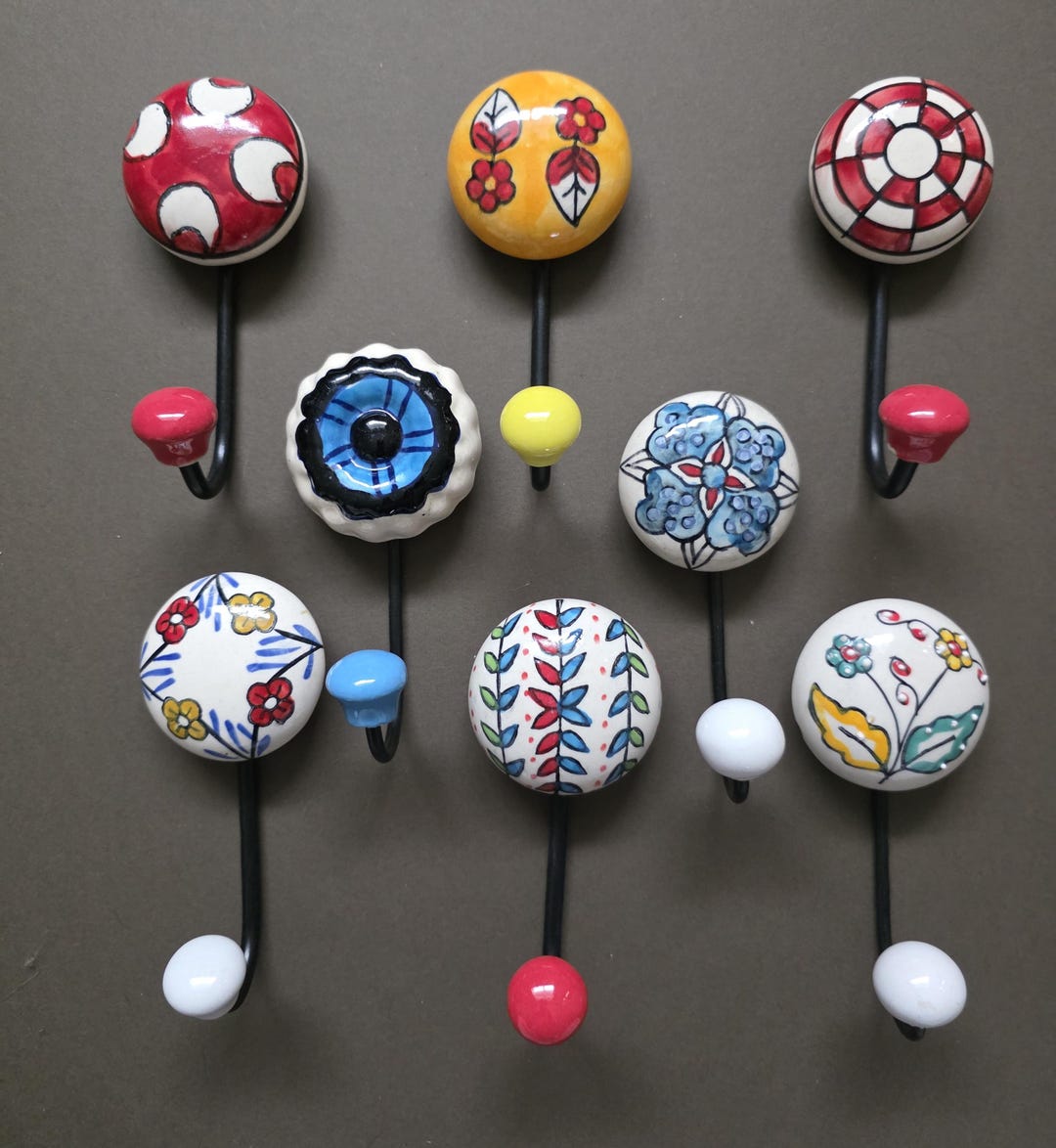 Medium Colorful Vintage Hangers Ceramic Wall Hook Wall Hanger - Etsy