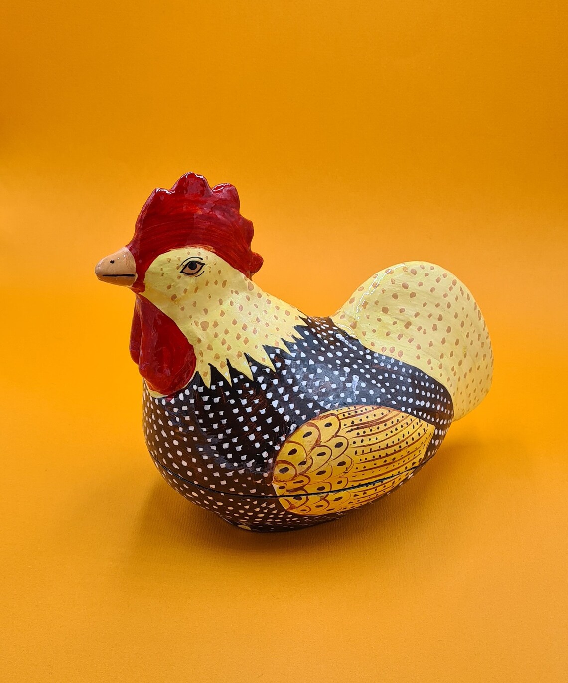 Hand-painted Paper Mache Chicken Box. Paper Mache Box. - Etsy