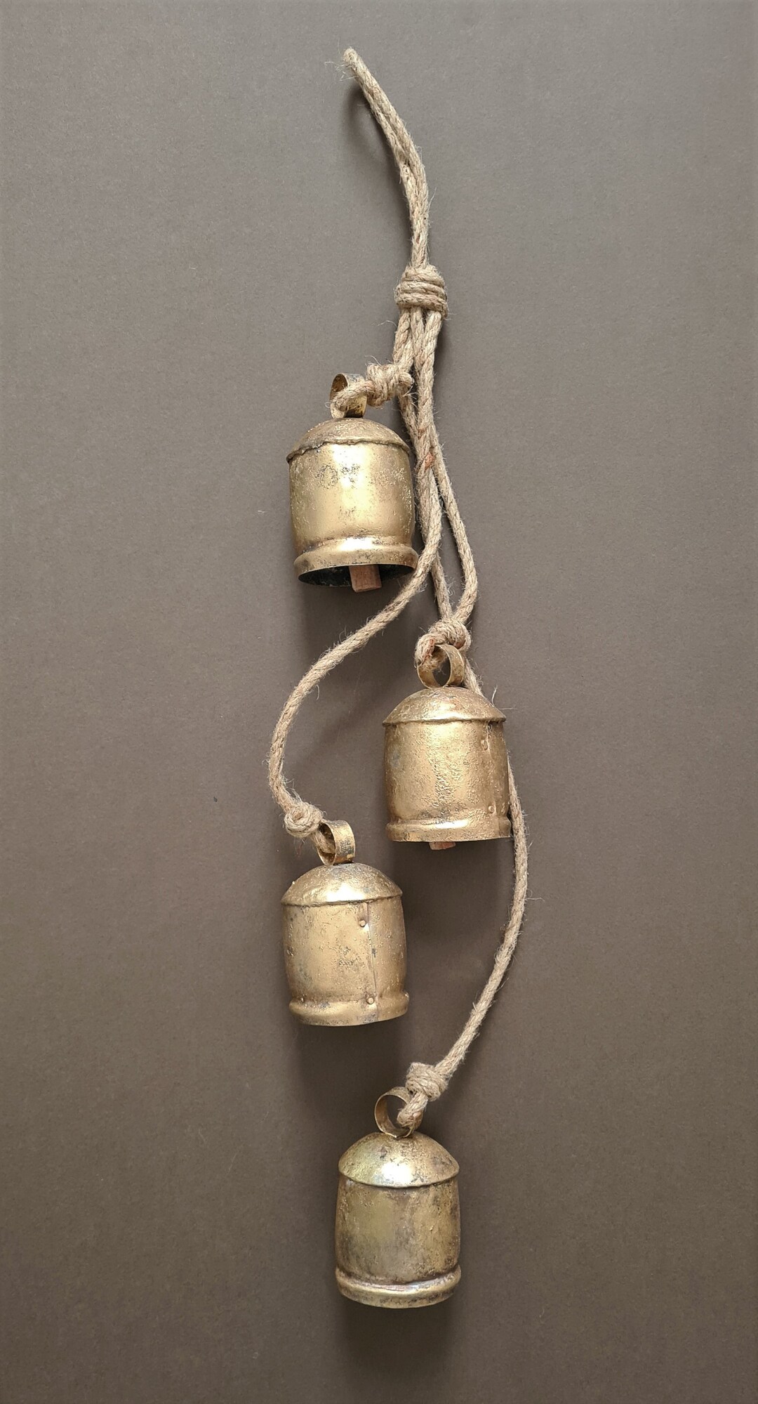 Rustic Iron Bells. Set of 4 Heavy Garden Cowbells. Indian Cow Bells - Etsy