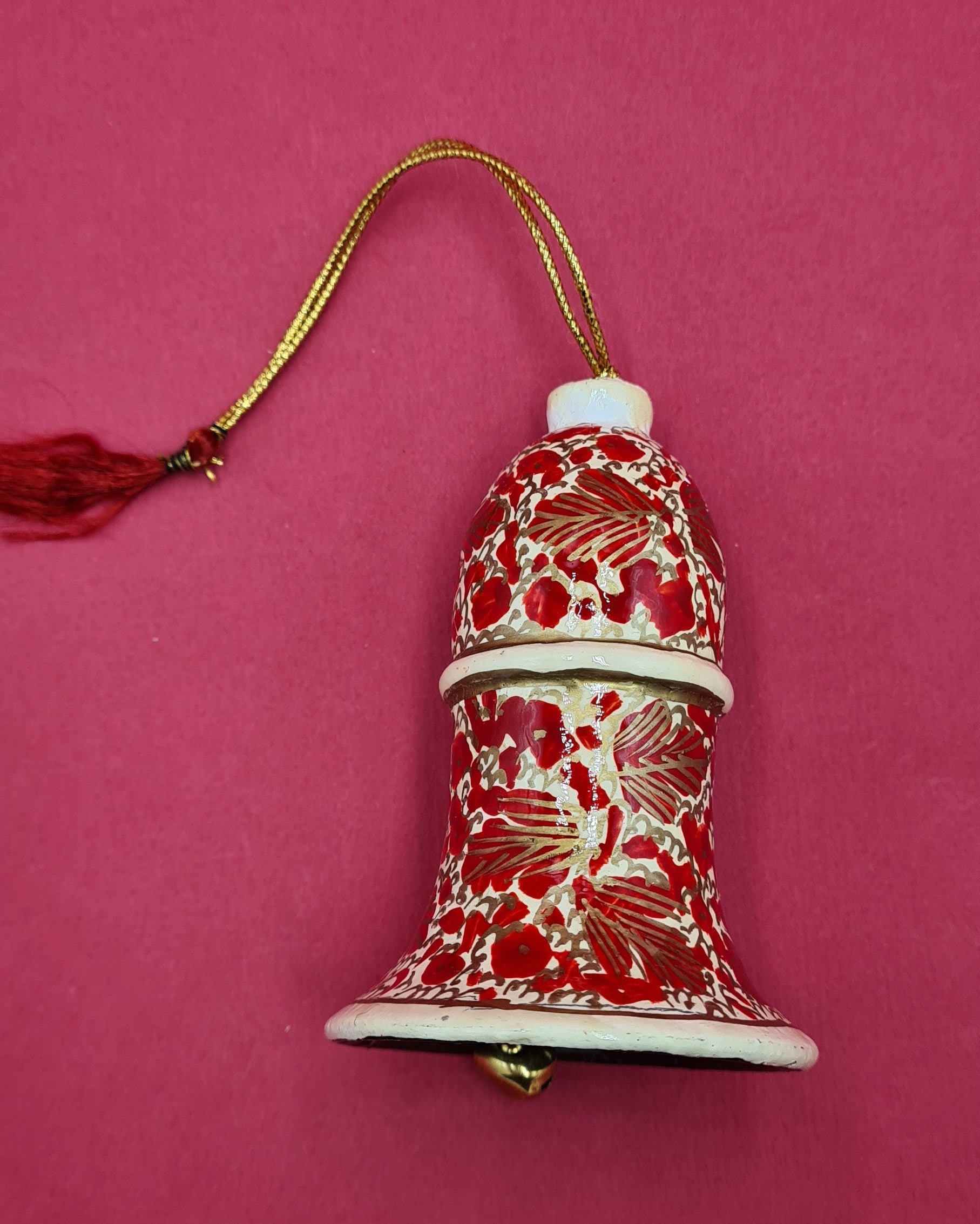 Set of 3 paper mache bells. Hand-painted decorative bells. | Etsy