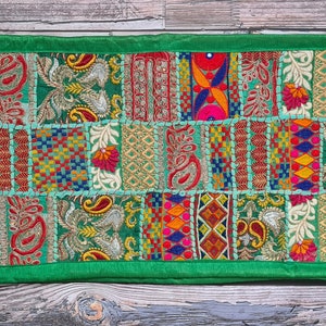 Vintage Sari Patchwork Table Runner - Etsy UK