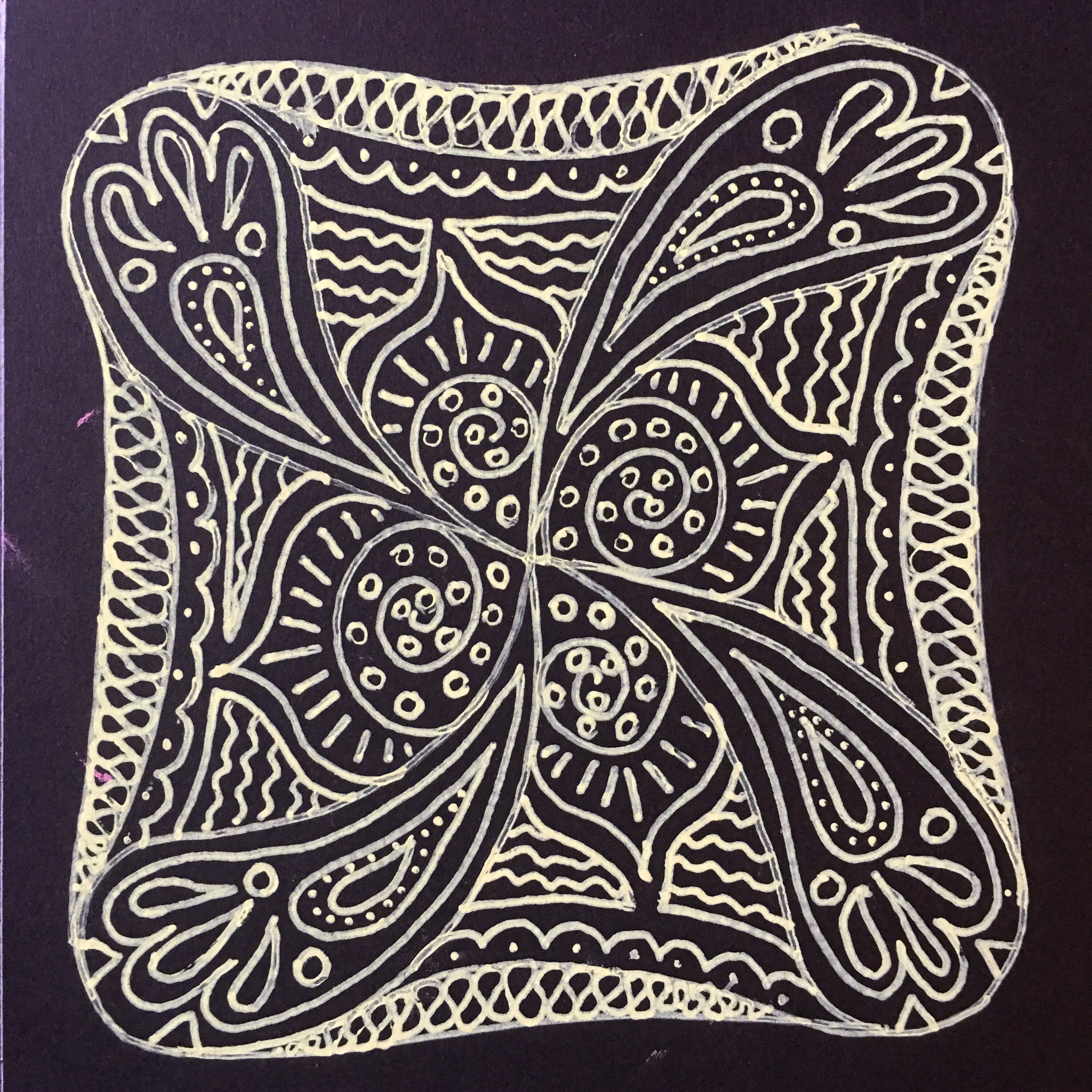Black 6x6 Mini Zentangle Prints - Etsy