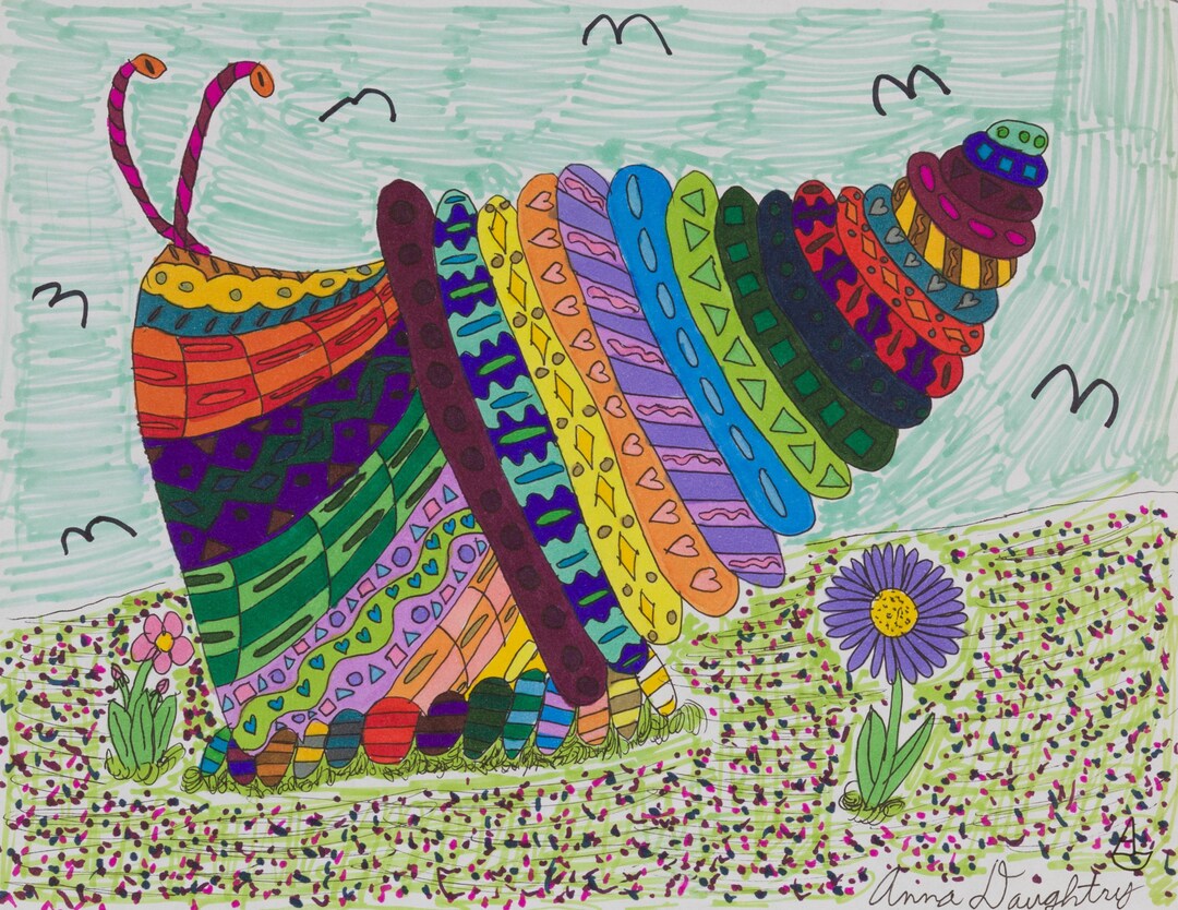 Snail Friend Zentangle Art Print - Etsy