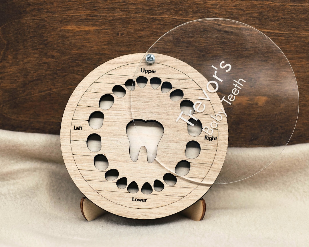 Baby Teeth Box, Tooth Fairy Box, Wooden Tooth Keepsake, Baby Shower ...