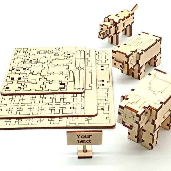 Laser Cut Animal Puzzle - Etsy