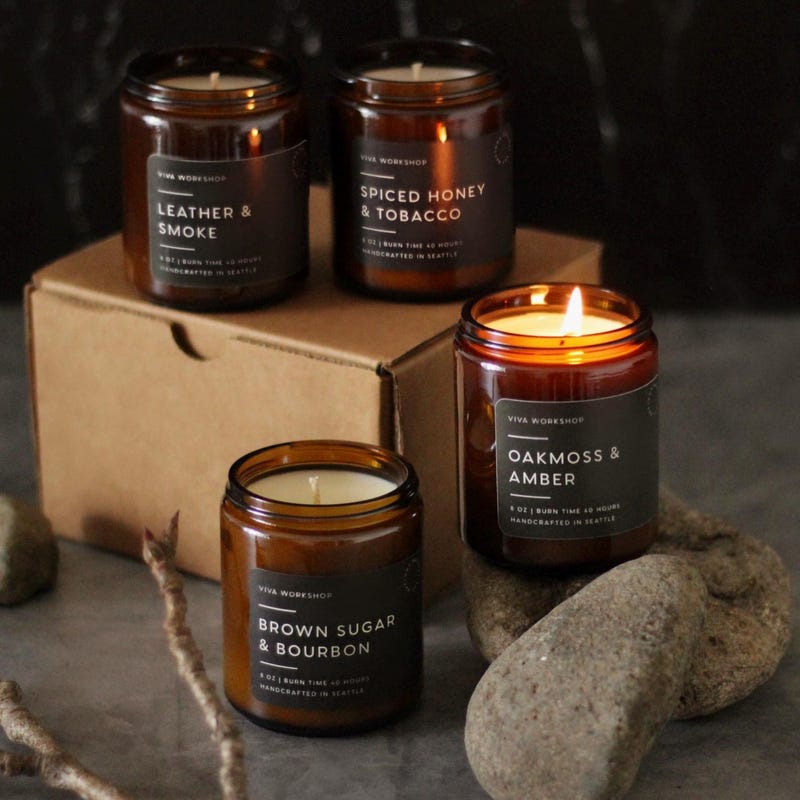 Masculine Candle Sets - Etsy