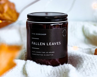 Fall Candle Pumpkin Spice Soy Wax Candle in Amber Jar Fall Scented ...